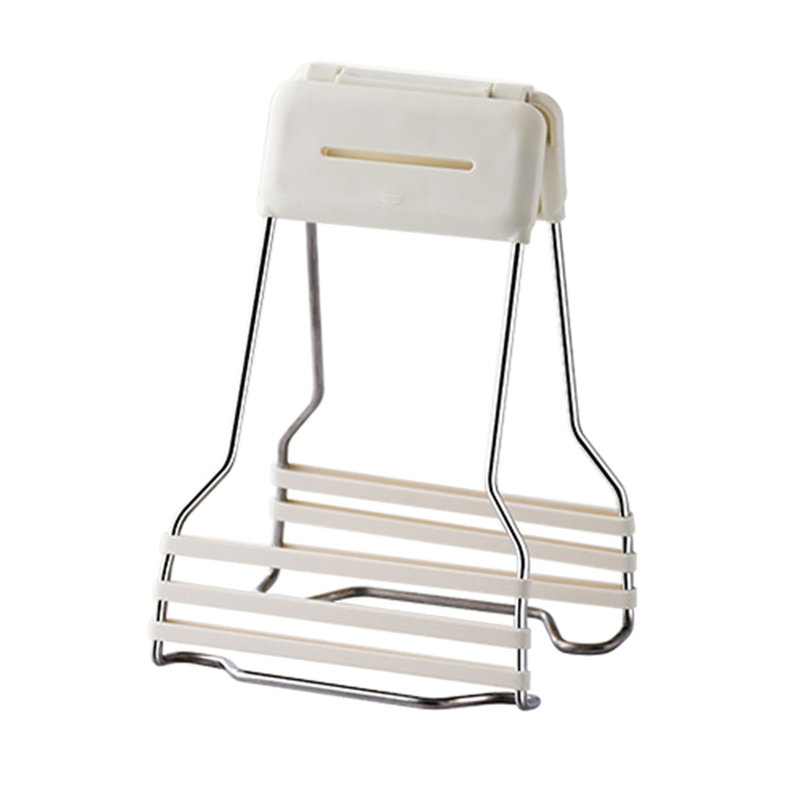 Зажим для кухонной чаши Подъемник для горячей плиты из нержавеющей стали Устойчивый к ожогам зажим для посуды с силиконовыми полосками Серый Белый