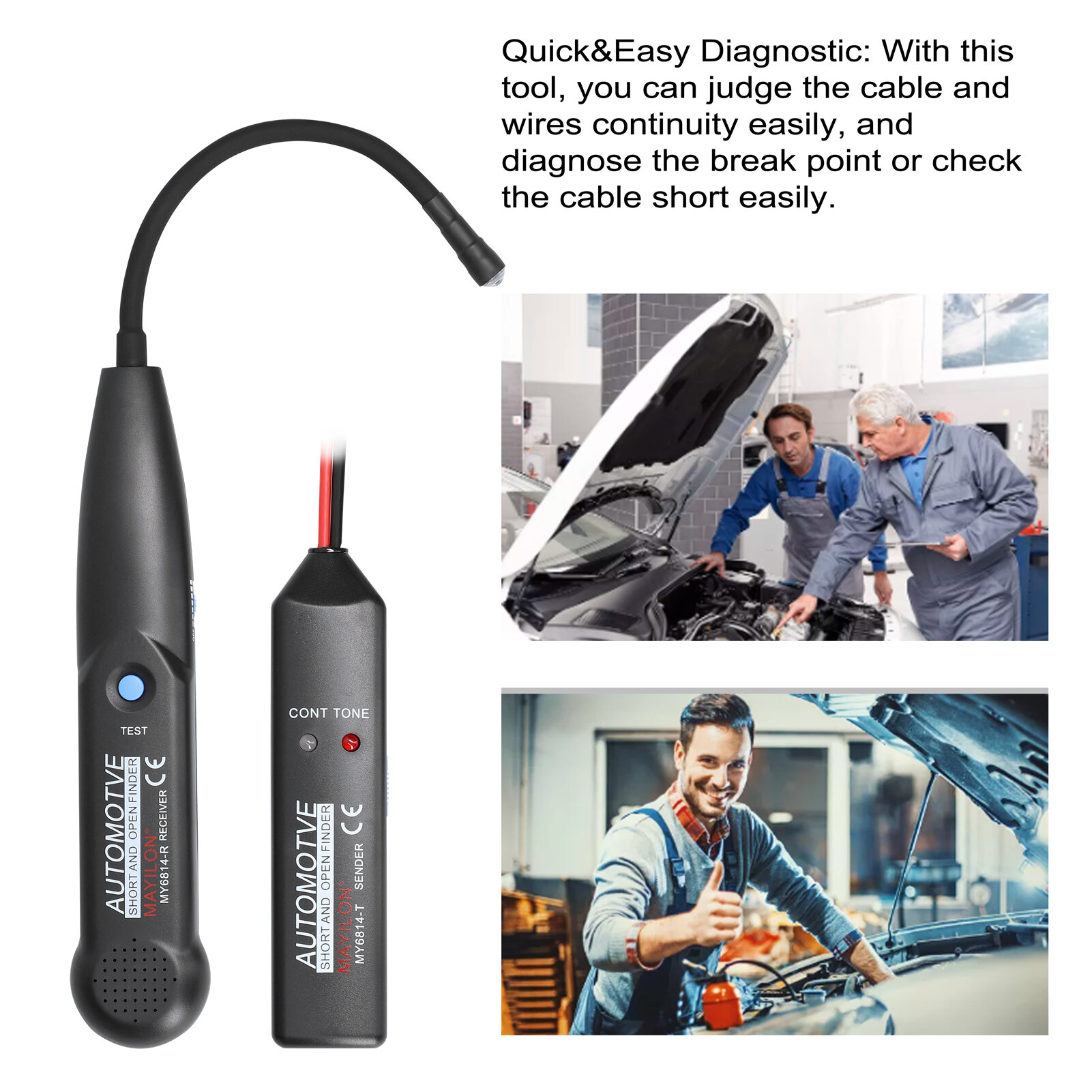 Автомобильный детектор КЗ 42В с зондом для диагностики двигателя (в сумке)