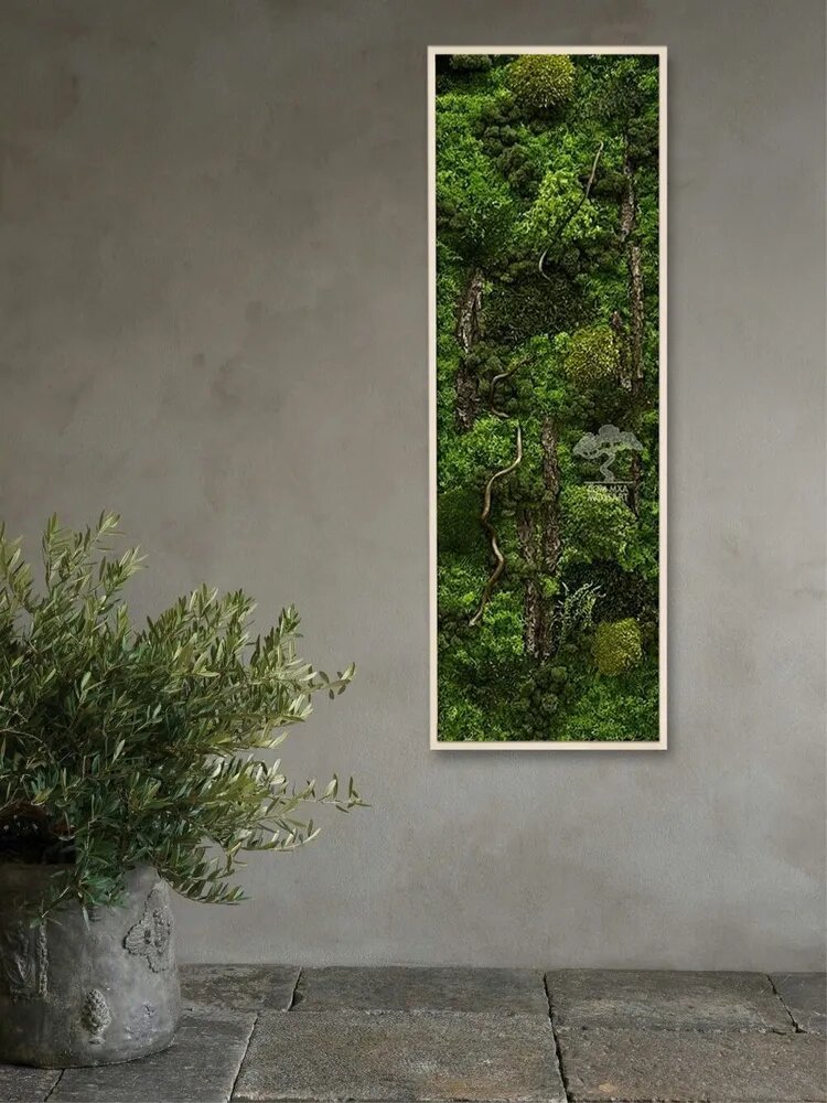 Панно "На опушке" Дом мха - MossArt Рама: цвет серый. стабилизированный мох.