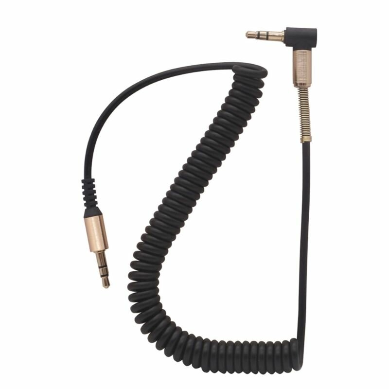 Аудиокабель 3,5 мм с разъемом AUX, растягивающаяся пружина 1 метр