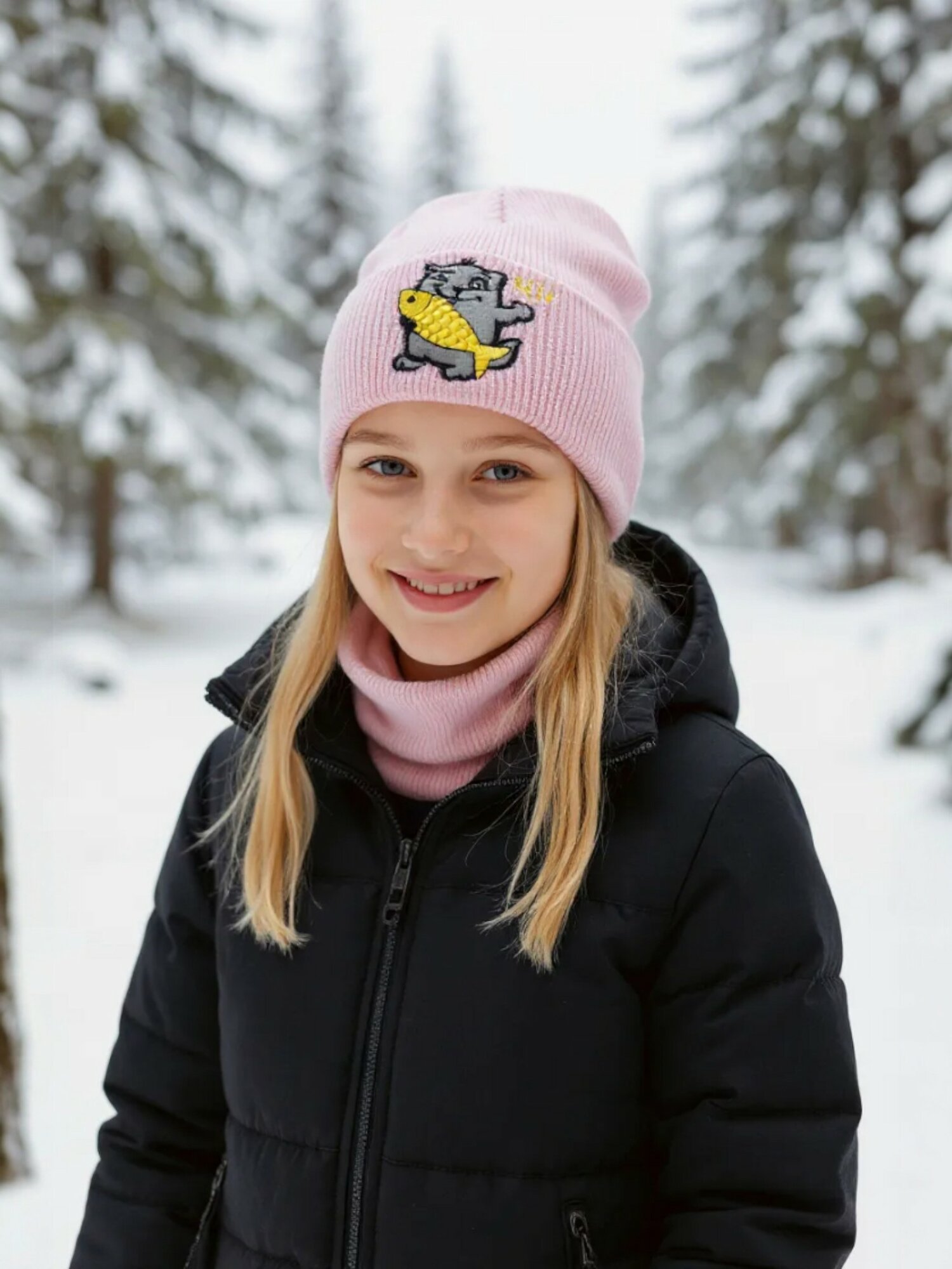 Шапка-бини осень-зима для девочек