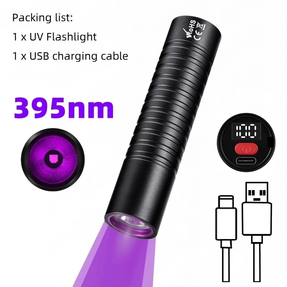 Портативный черный фонарь Scorpion 395/365 нм 395nm