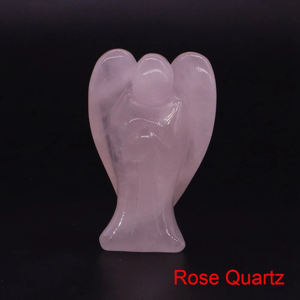 Статуэтка ангела-хранителя из камня с кошачьим глазом 1 PCS, Rose Quartz