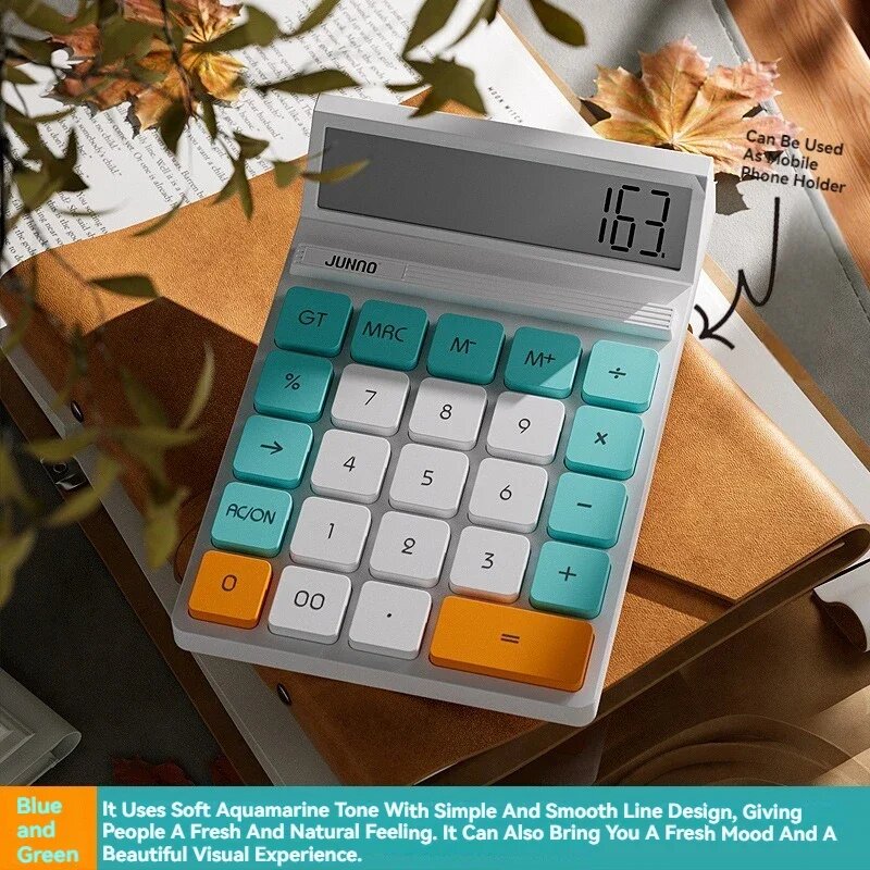 Офисный калькулятор Модель богини с держателем для мобильного телефона Бухгалтеры Финансовый калькулятор с большим экраном для дома, школы, офиса, 2