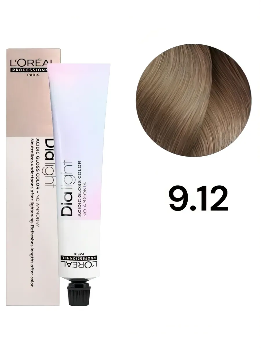 Краска для волос L'Oreal Professionnel DIA Light Acidic Gloss Color No Ammonia, Полуперманентный краситель-блеск, 9.12