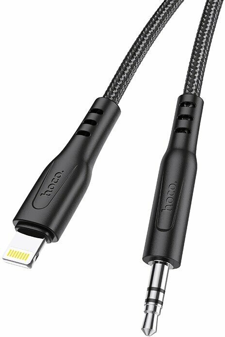 Аудио-кабель HOCO UPA18, AUX для iOS, mini Jack 3.5mm to Lightning, 1 м, Черный