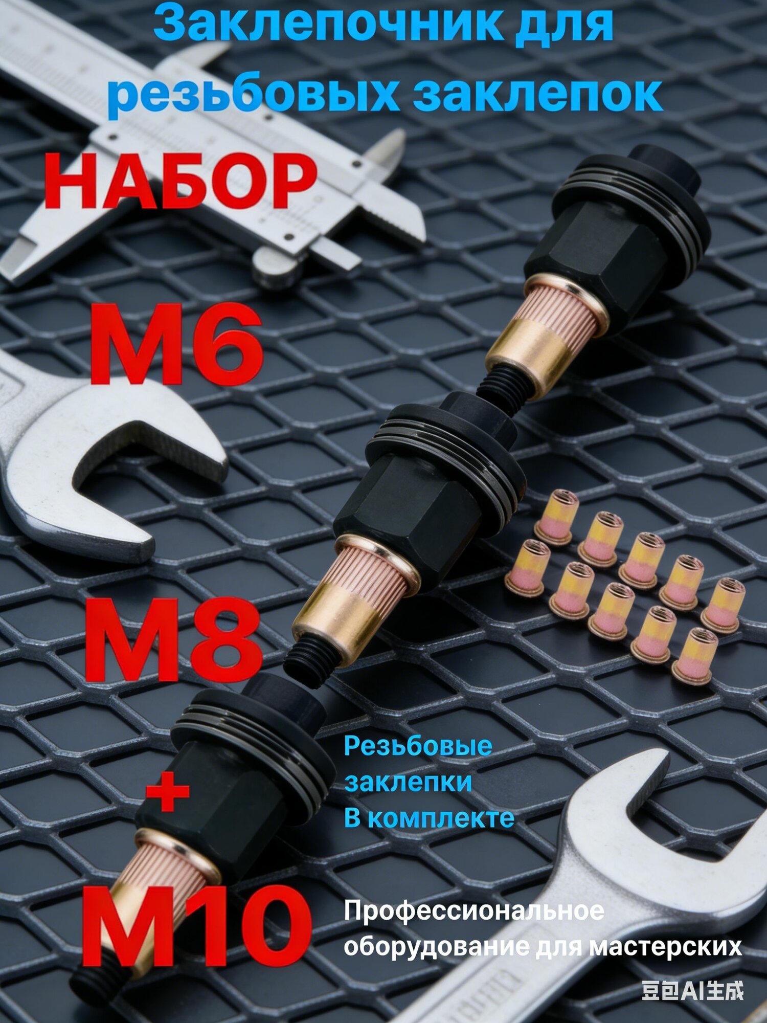 Установить резьбовые заклепки M6, M8, M10 10 шт.