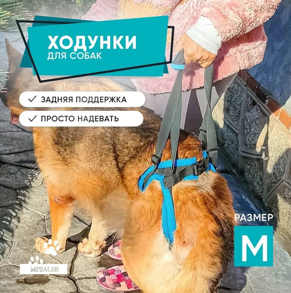 Ходунки для собак, поддержка задних лап пожилых и травмированных собак. Размер M.