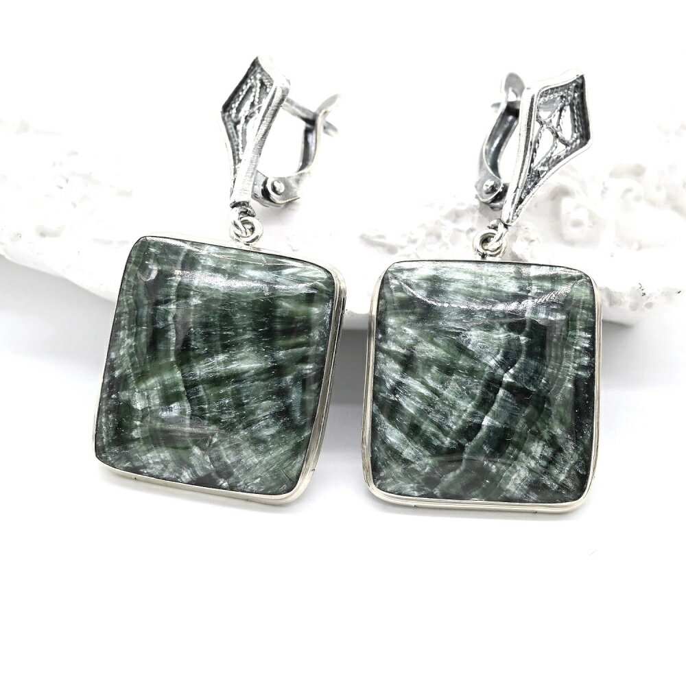 Серьги, серафинит