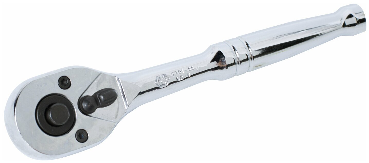 KING TONY Трещотка 1/4", 140 мм, 24 зубца, флажковая с кнопкой 2761-55P