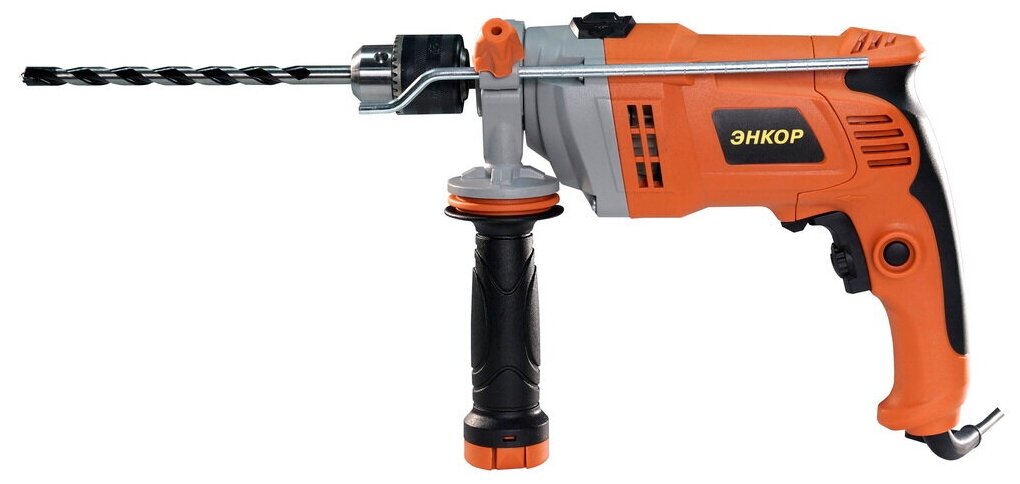 Ударная дрель Энкор ДУЭ 900ЭР/13М (50082), 3000 об/мин, реверс, коробка