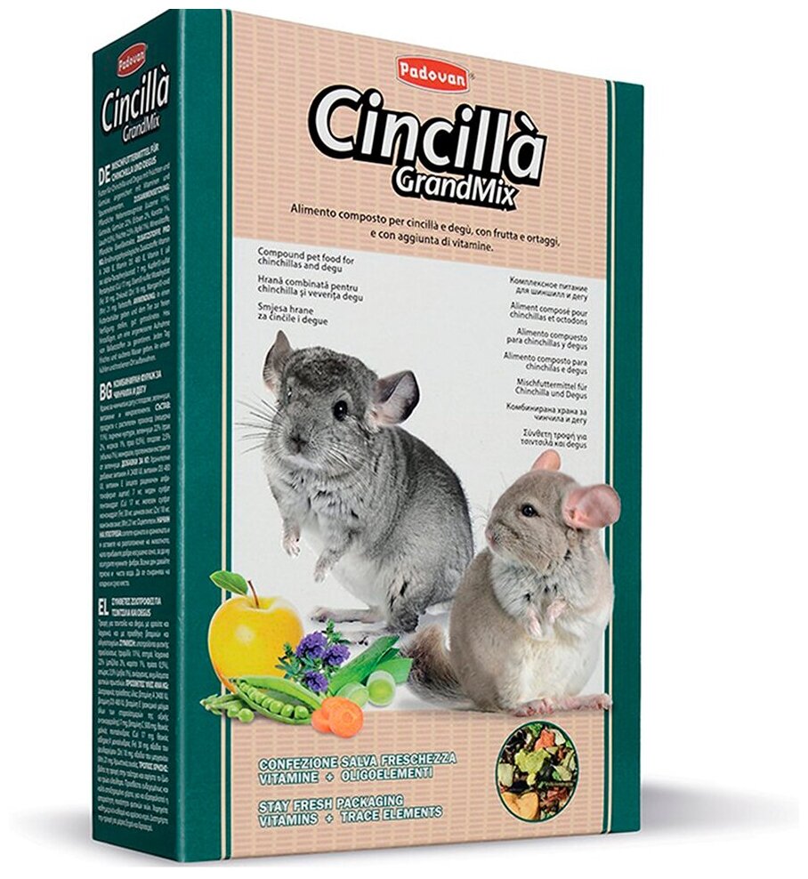 Корм для шиншилл и дегу Padovan основной grandmix cincilla 850г