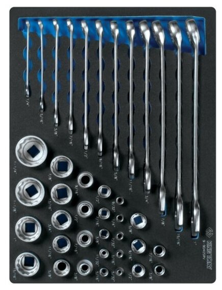 Набор торцевых головок и комбинированных ключей King Tony 9-9040SRV 1/4", 3/8", 1/2", 40 предметов