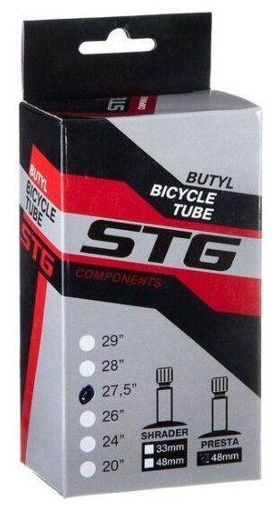 Камера велосипедная Stg 27,5Х1,75-1,95 велониппель 48мм