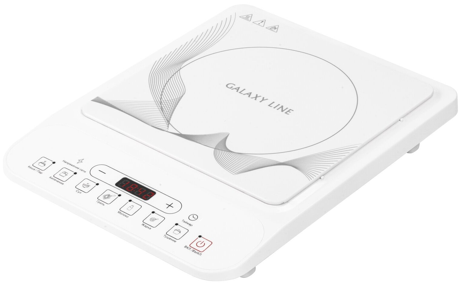 Индукционная плита GALAXY LINE GL3060 , стеклокерамическая, белая, 2000Вт