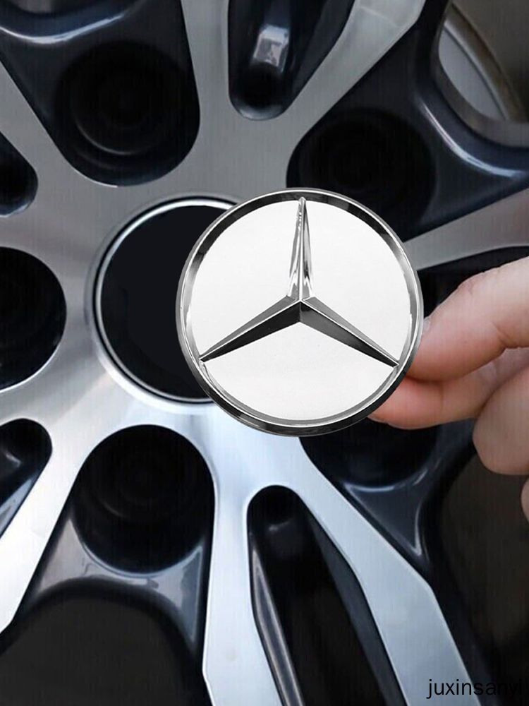 Колпаки на ступицу для Mercedes-Benz с диаметром 75 мм, хромированные серебристые