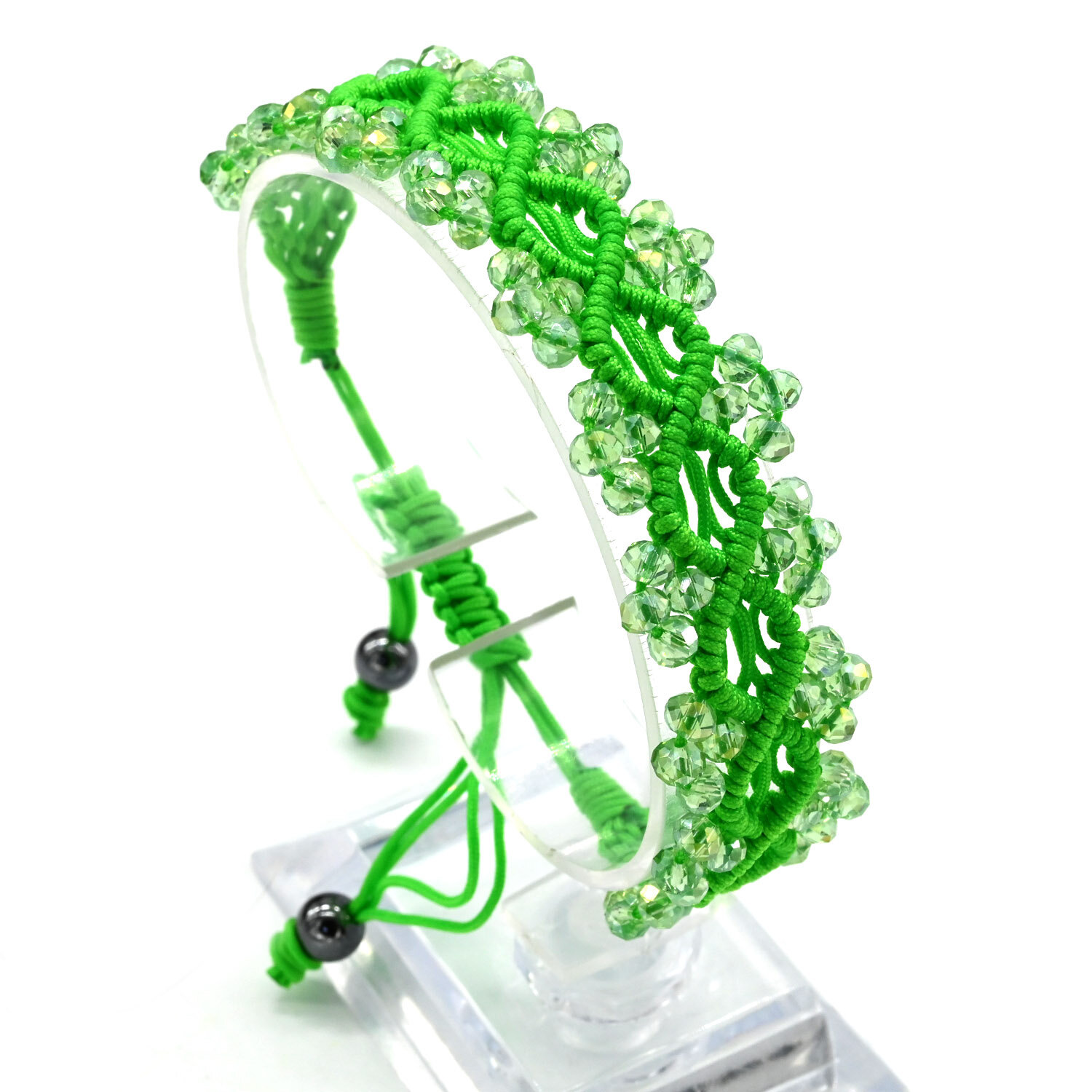 Плетеный браслет, циркон