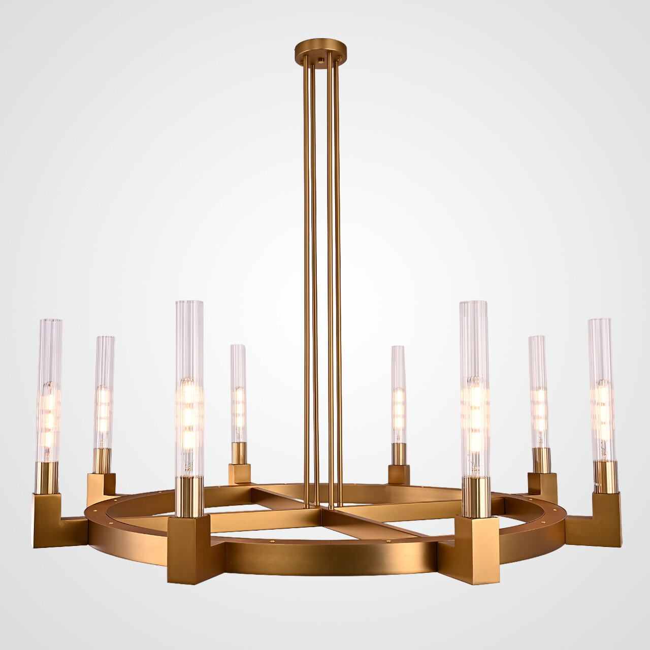 Люстра на штанге CANELLE Round Chandelier 8 Modern Brass