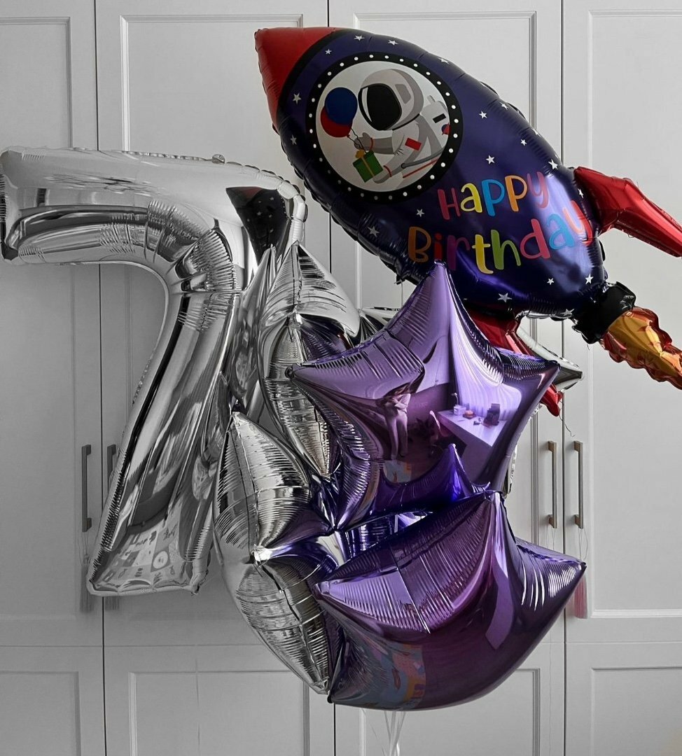 Воздушные шары "Космический День рождения"