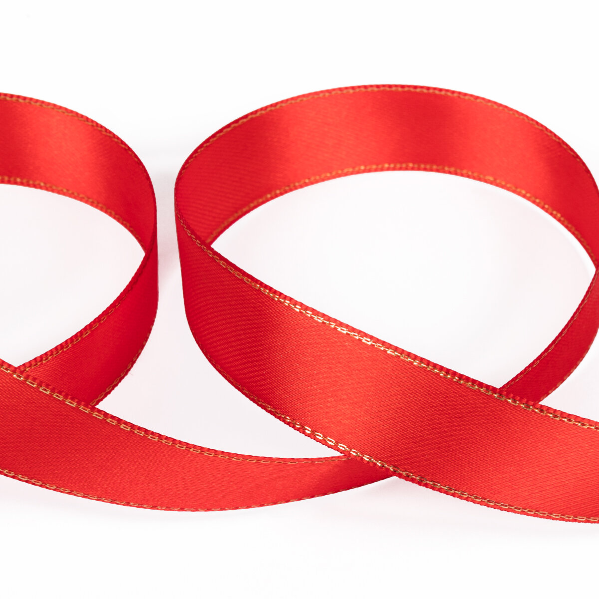 Лента атласная 20 мм "Gamma" AL-20M двухстор. с металл. нитью 33 м №026 красный/золото