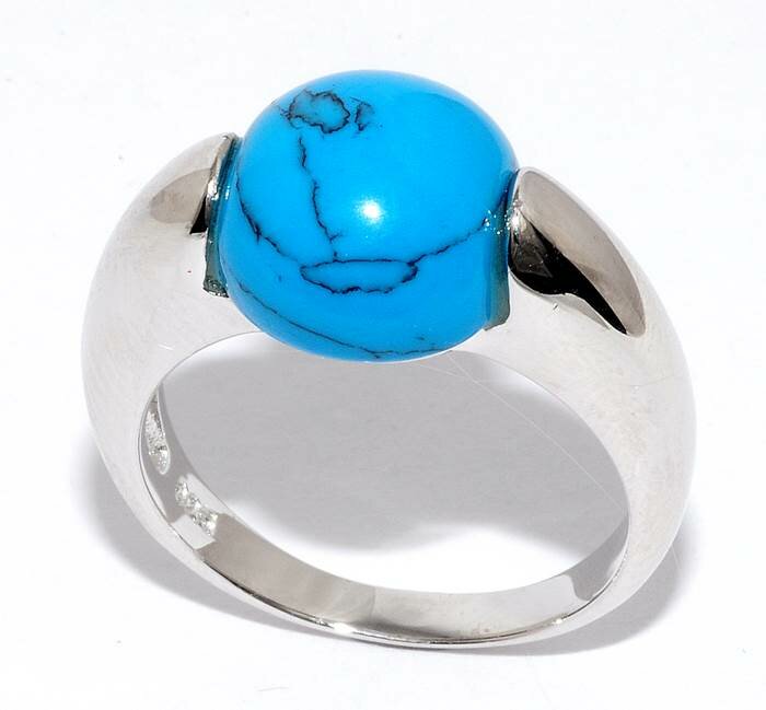 Кольцо, серебро, 925 проба, бирюза