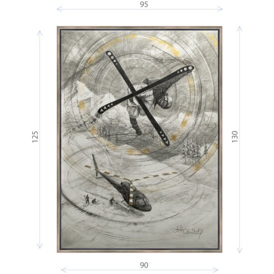 Картина Декор Депо Алексея Макарова Геликоптер Матовый холст в раме 130х95 см