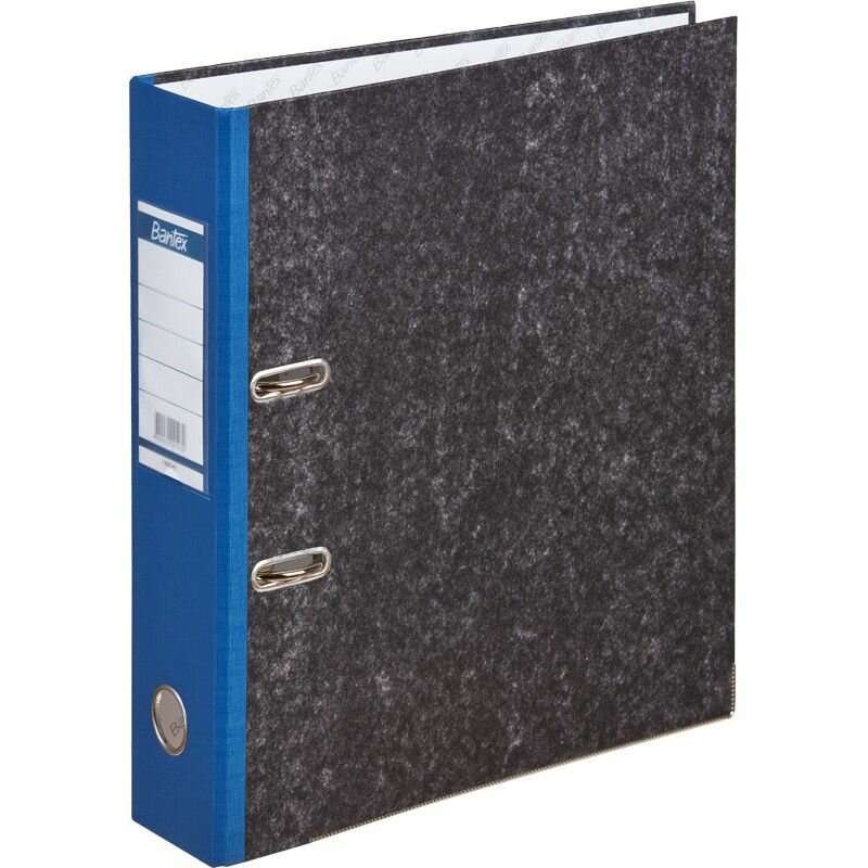 Регистратор BANTEX 1425-01, 75мм, мрамор с синим корешком 215080