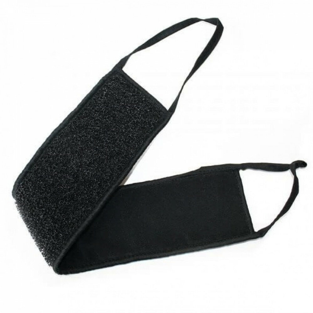 Мочалка для купания с ручками жесть, размер 50х10 см, черная