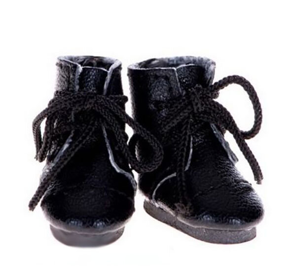 Fairyland Basic Boots Black for pukipuki (Ботинки на шнурках чёрные для кукол Пукипуки Фейриленд)