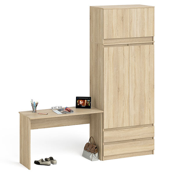 Стол письменный Мори МСП1200.1 + Шкаф МШ900.1 + Антресоль МА900.1, цвет дуб сонома