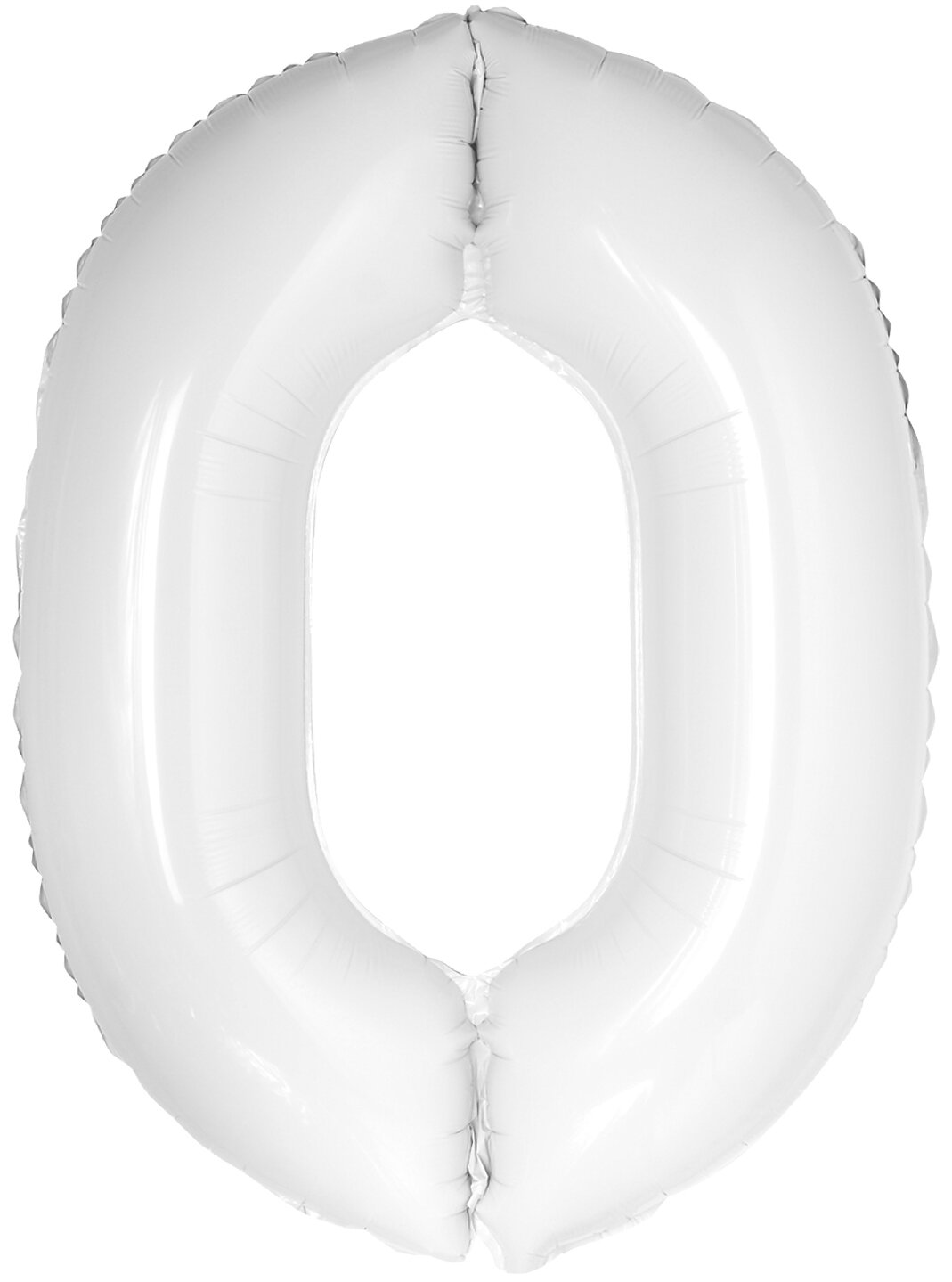 Шар (34'/86 см) Цифра, 0 Slim, Белый, 1 шт. в уп.