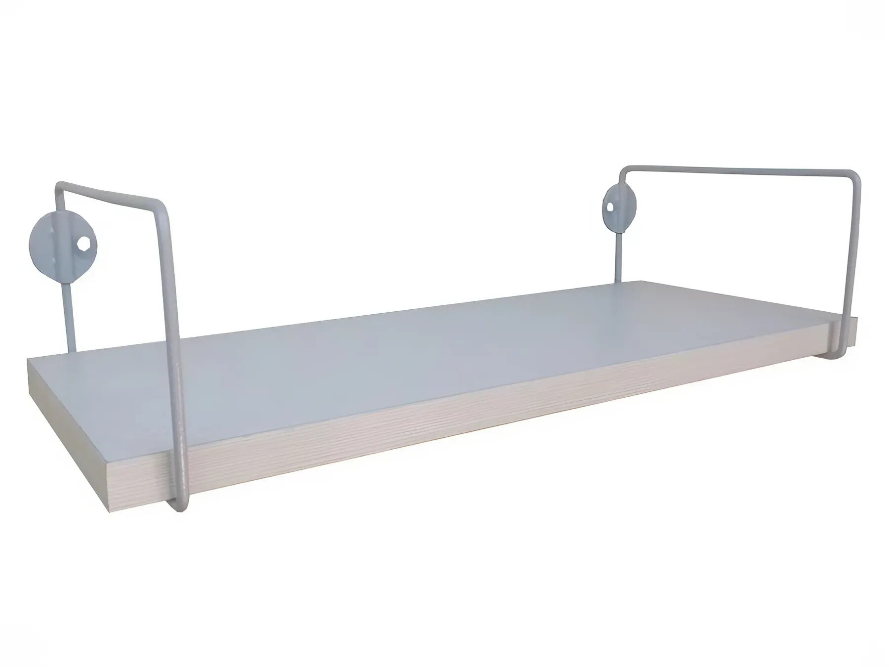 Полка для книг GARROSS "SIBERIA 214326", одна полка 15х40 см, высота 10 см, каркас серый, цвет полок сосна выбеленная