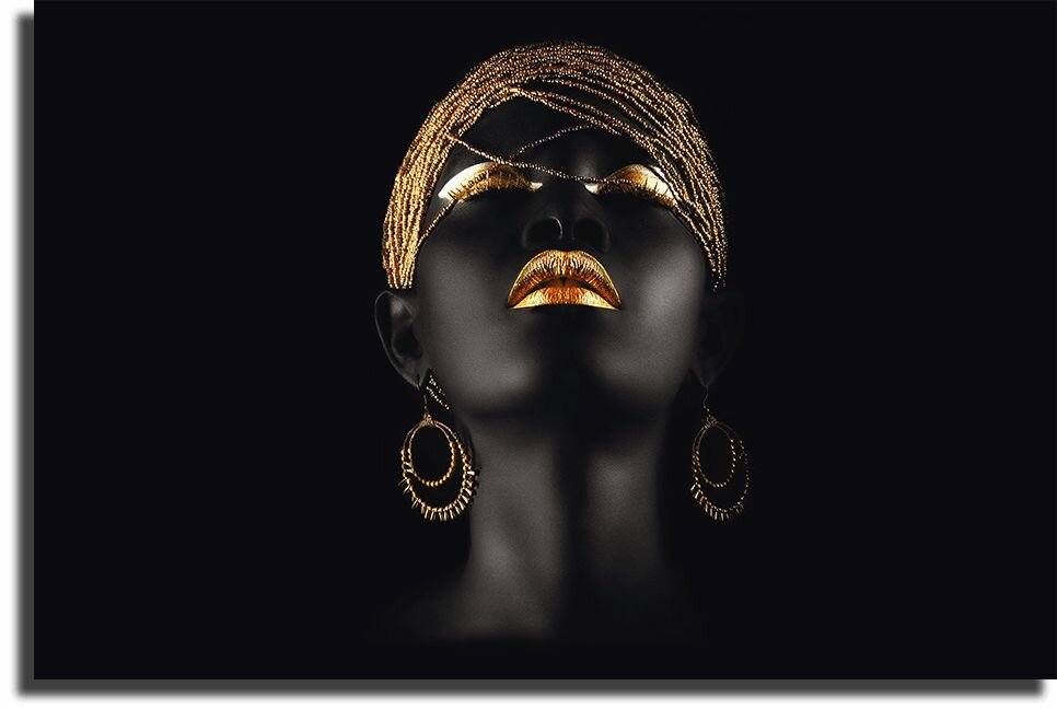 Картина "Африканка в золоте" 50х30 см