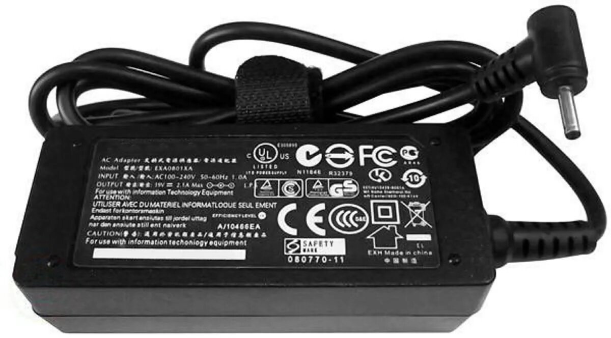 Блок питания 19V 2.1A 2.5x0.7 (40W) для Asus eee pc x101ch 1025c 1015 / 1001 1005 1215 1101ha / 1201 1018p 1008 1225 1016p