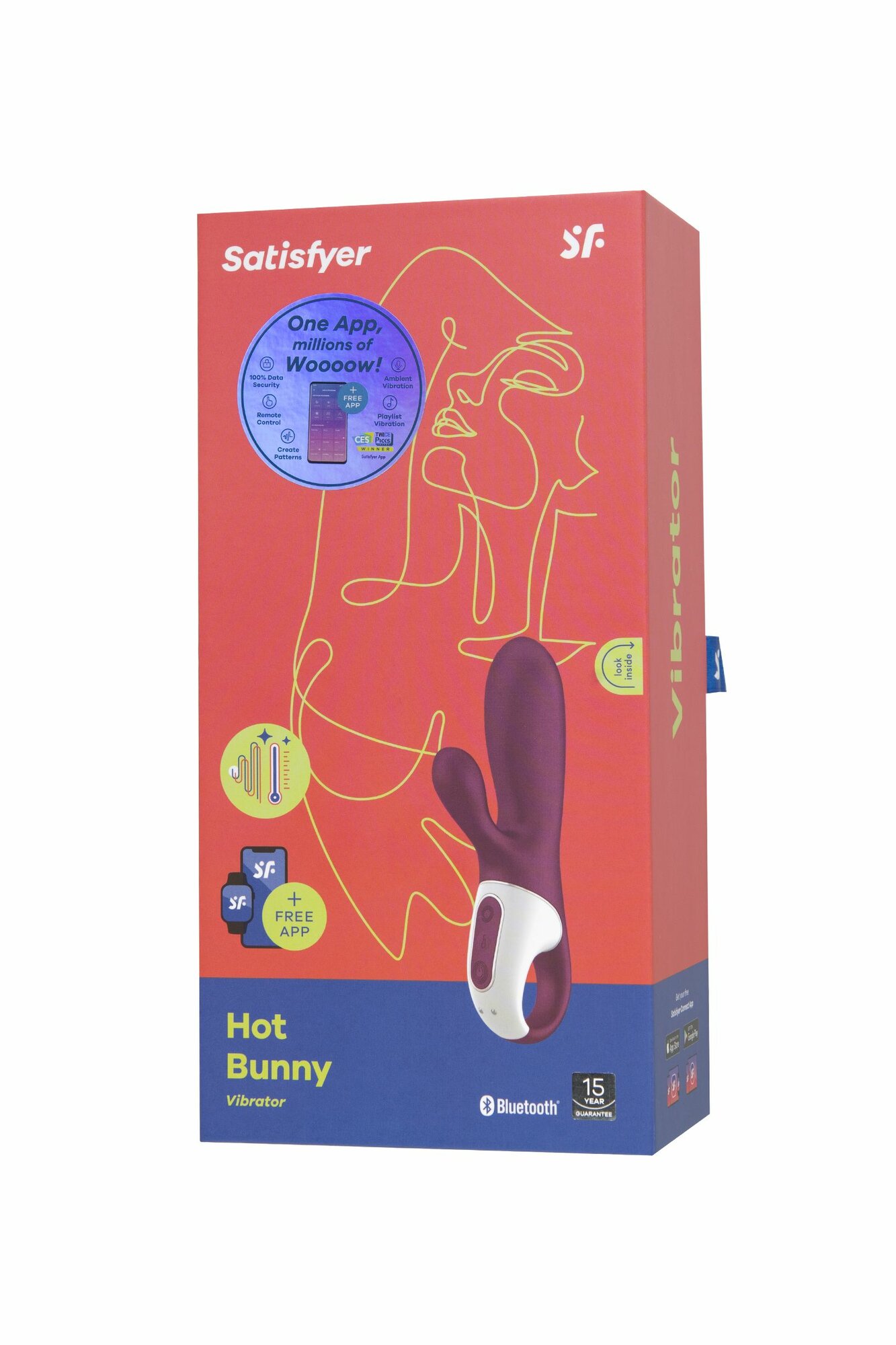 Вибратор Satisfyer Hot Bunny с клиторальным стимулятором, красный Satisfyer Вибратор Satisfyer Hot Bunny с клиторальным стимулятором, красный