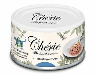 Корм влажный Pettric Cherie Hairball Control, для взрослых кошек, с тунцом и морским лещём в подливе, 960г ( 80г х 12шт. )