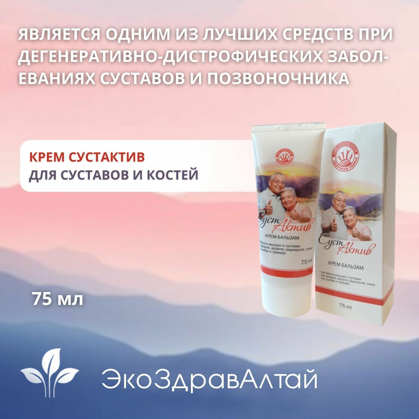 Крем-бальзам "СустАктив" Здоровая Семья Сибирь, для суставов, 75мл