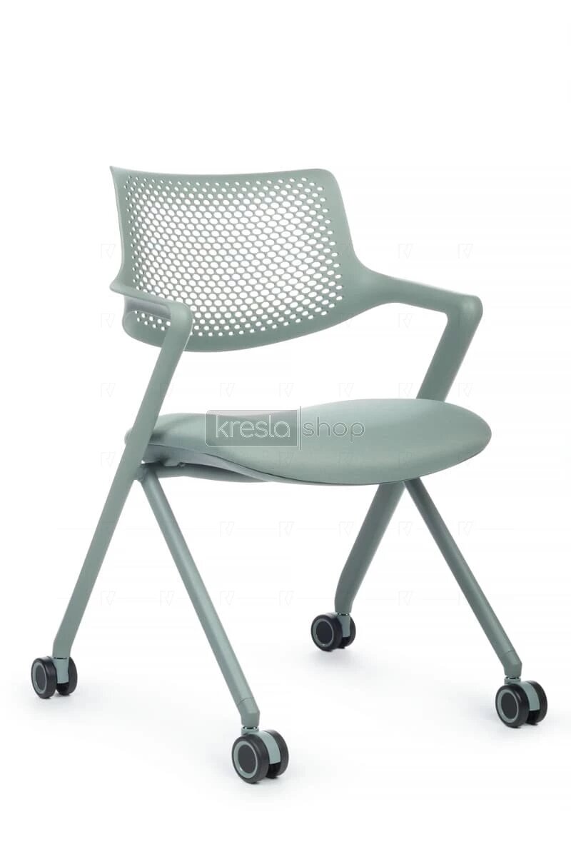 Конференц-кресло Riva Design Dream-F D2202-2 зелёное на колёсиках