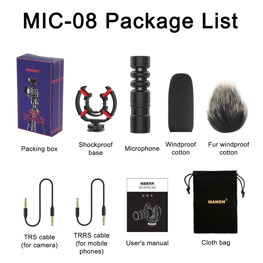 MAMEN кардиоидный микрофон для камеры MIC-08 Microphone