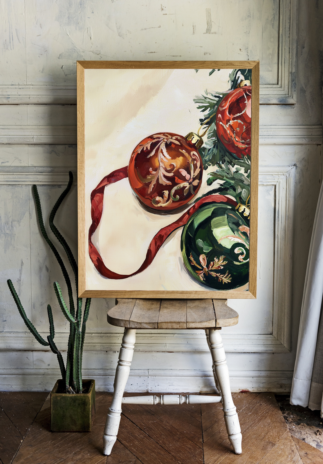 Постер "Новогодние шары" 50x70 см в подарочном тубусе