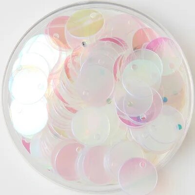 Плоские блестки ПВХ Flatcup 5 мм Белый, 15mm 10g 120pcs, AB Transparent