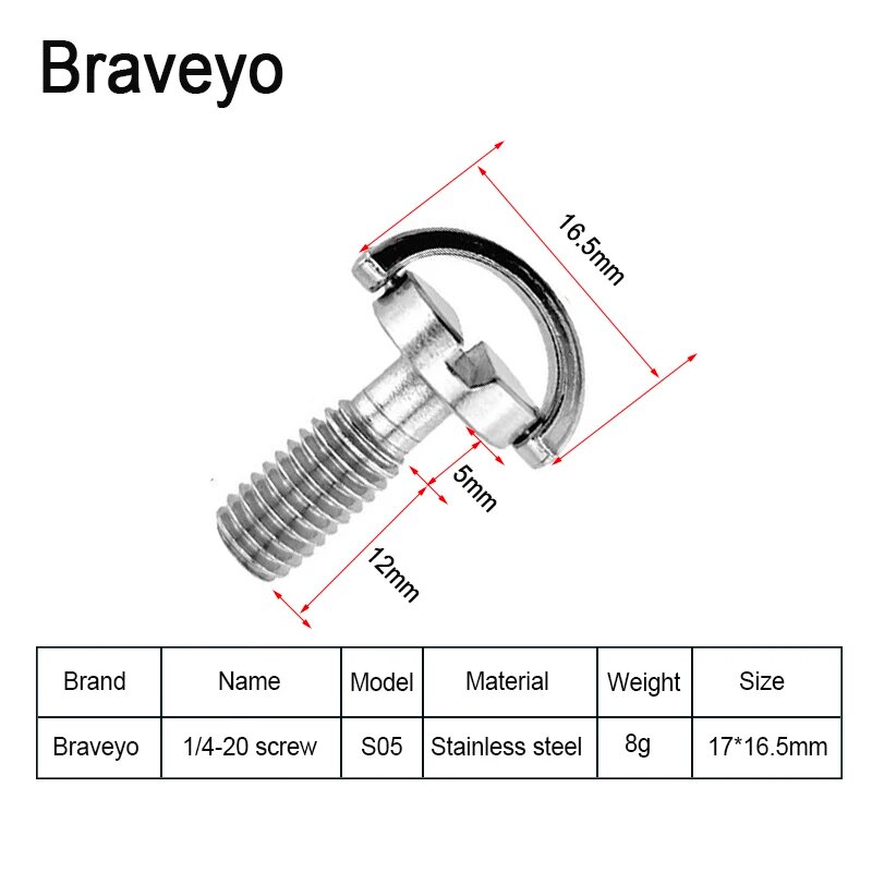 Крепление Braveyo 1/4-20, S05, Stainless steel