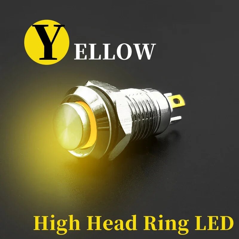 Желтый High Head Ring LED 8 мм, 3-6V