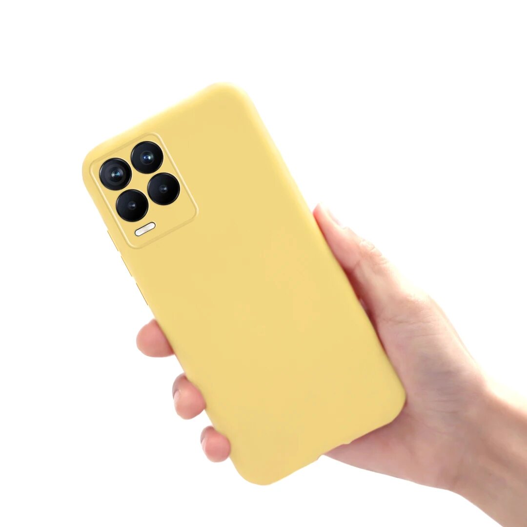 Для Oppo Realme 8i чехол Realme 8 4G RMX 3085 жидкий силиконовый Желтый, Yellow, For Realme 8 4G