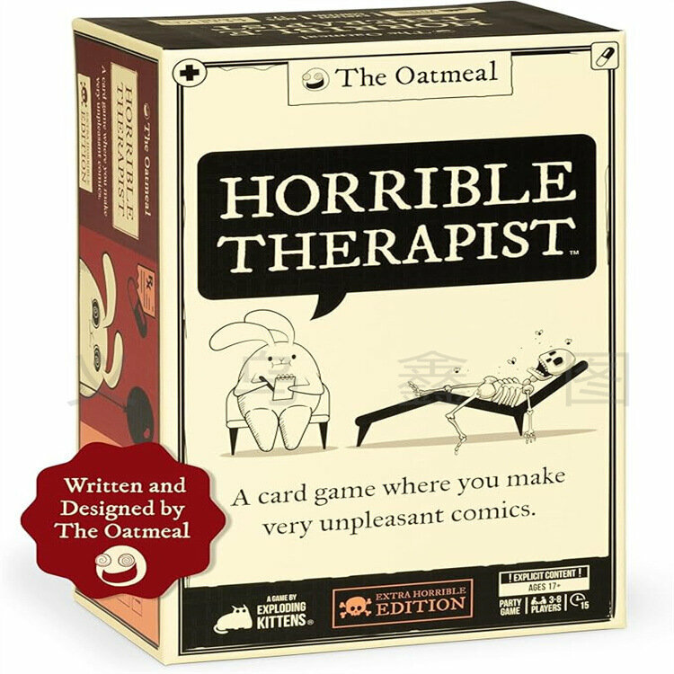 Exploding Kittens Horrible Therapist: Extra Horrible Edit ion Психотерапевт Карточная игра.