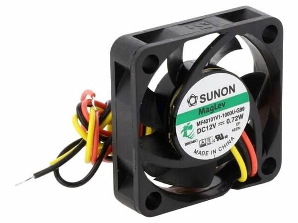 Вентилятор осевой SUNON MF40101V1-G99-A, 12В DC, 40x40x10мм, подшипник Vapo, поток 13,52куб. м/ч, 27,3дБА
