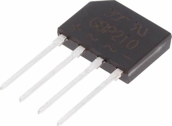 Диодный мост Yangjie Technology GBP210-YAN Диодный мост: однофазный Urmax: 1кВ If: 2А Ifsm: 60А плоские 1шт