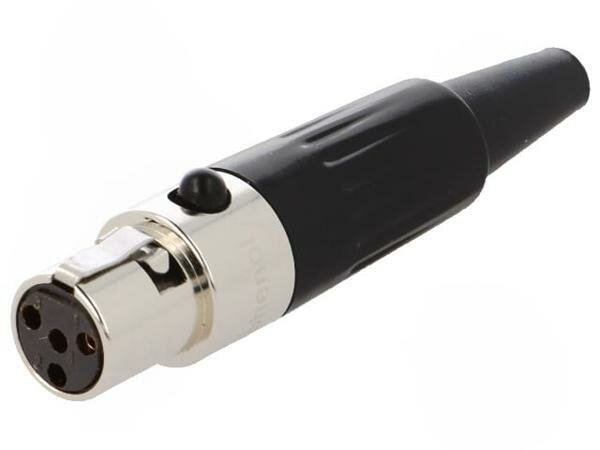Вилка Amphenol AG4F "Мама" XLR mini, PIN 4, 5 А, черный, 1 шт