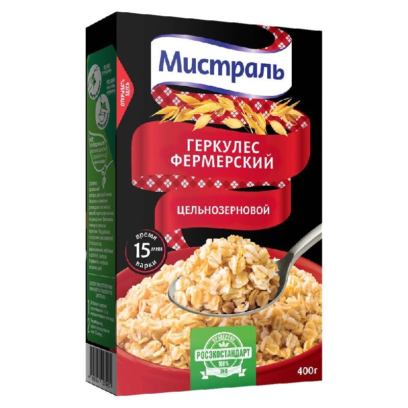 Хлопья мистраль Геркулес Фермерский /картон/ 400г