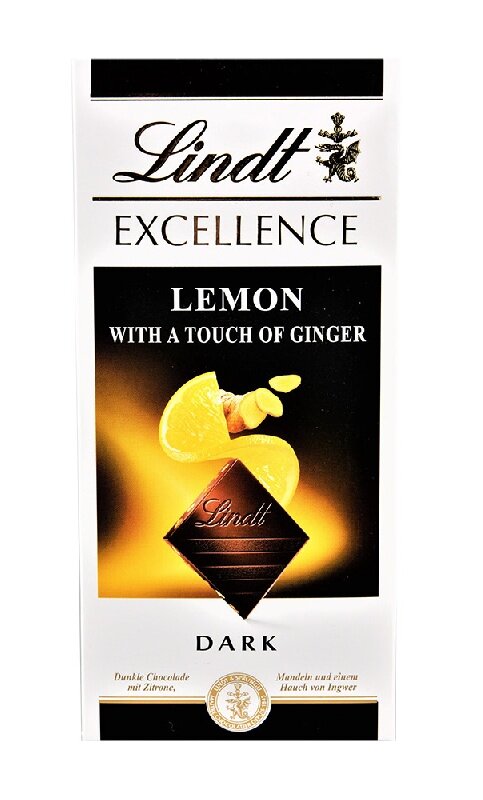 Шоколад LINDT EXCELLENCE Горький Лимон-Имбирь Dark Lemon-Ginger Chocolate 100г